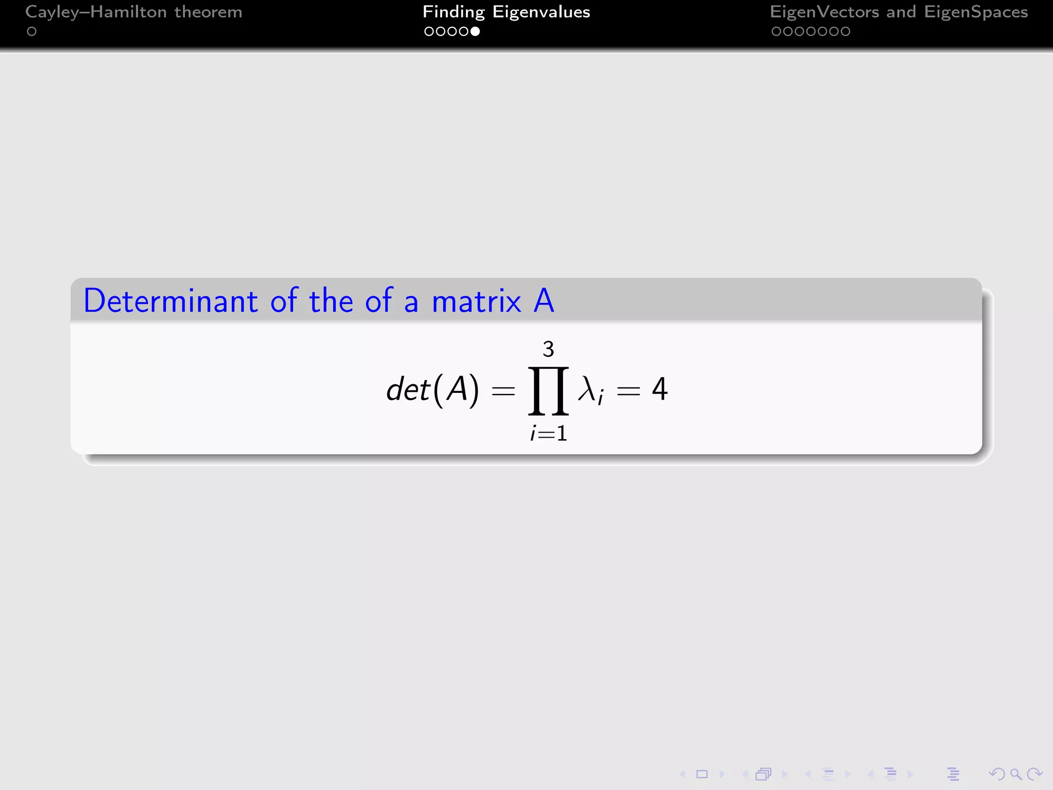 Cayley-Hamilton Theorem, Eigenvalues, Eigenvectors and Eigenspace. | PDF