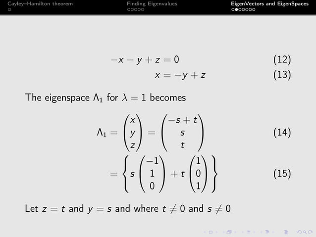 Cayley-Hamilton Theorem, Eigenvalues, Eigenvectors and Eigenspace. | PDF | Physics | Science