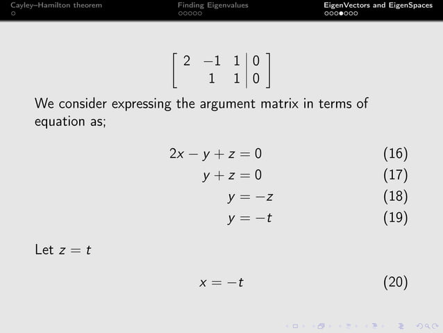 Cayley-Hamilton Theorem, Eigenvalues, Eigenvectors and Eigenspace. | PDF | Physics | Science