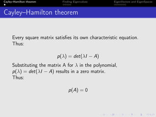 Cayley-Hamilton Theorem, Eigenvalues, Eigenvectors and Eigenspace. | PDF