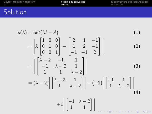 Cayley-Hamilton Theorem, Eigenvalues, Eigenvectors and Eigenspace. | PDF | Physics | Science