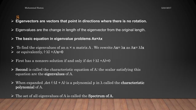 Eigenvalues and Eigenvector | PPTX | Physics | Science