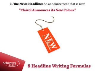 Eight powerful headline writing formulas | PPT
