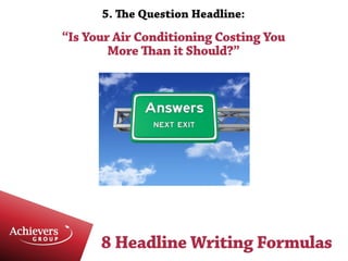 Eight powerful headline writing formulas | PPT