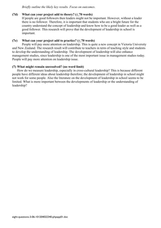 Eight questions sample | PDF