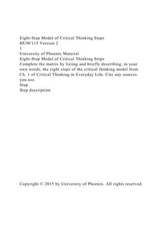 Eight-Step Model of Critical Thinking StepsHUM115 Version 2.docx
