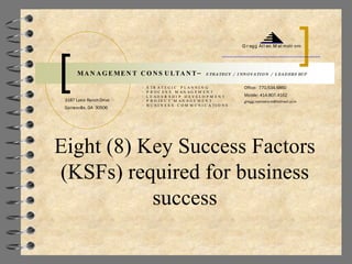 Eight (8) KSFs For Business Success | PPT
