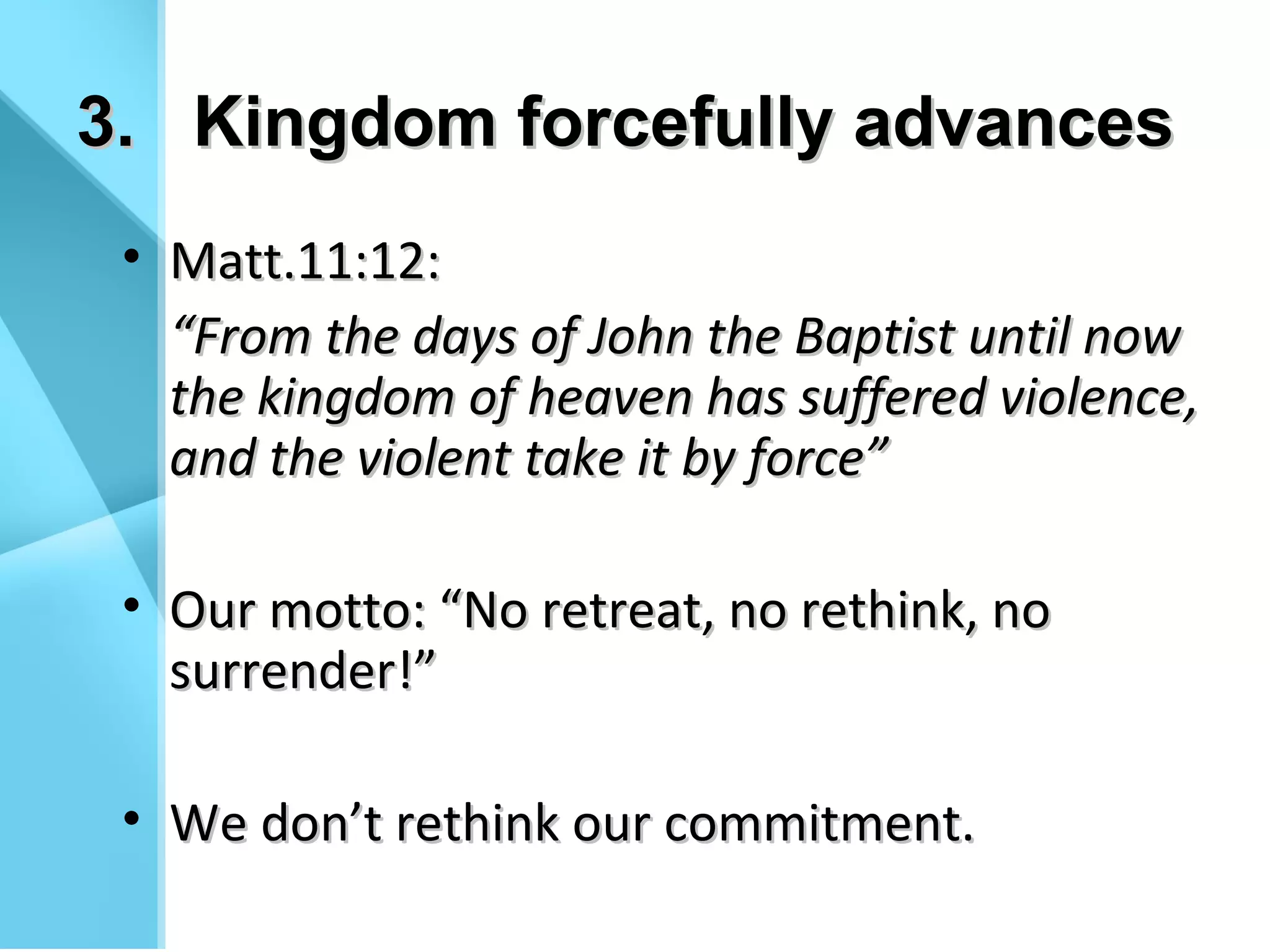 Eight Expressions of Kingdom Mentality | PPT