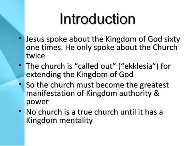 Eight Expressions of Kingdom Mentality | PPT
