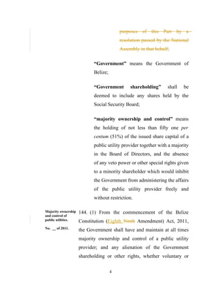 Eighth Amendment Bill to the Belize Constitution: Formerly the Ninth ...