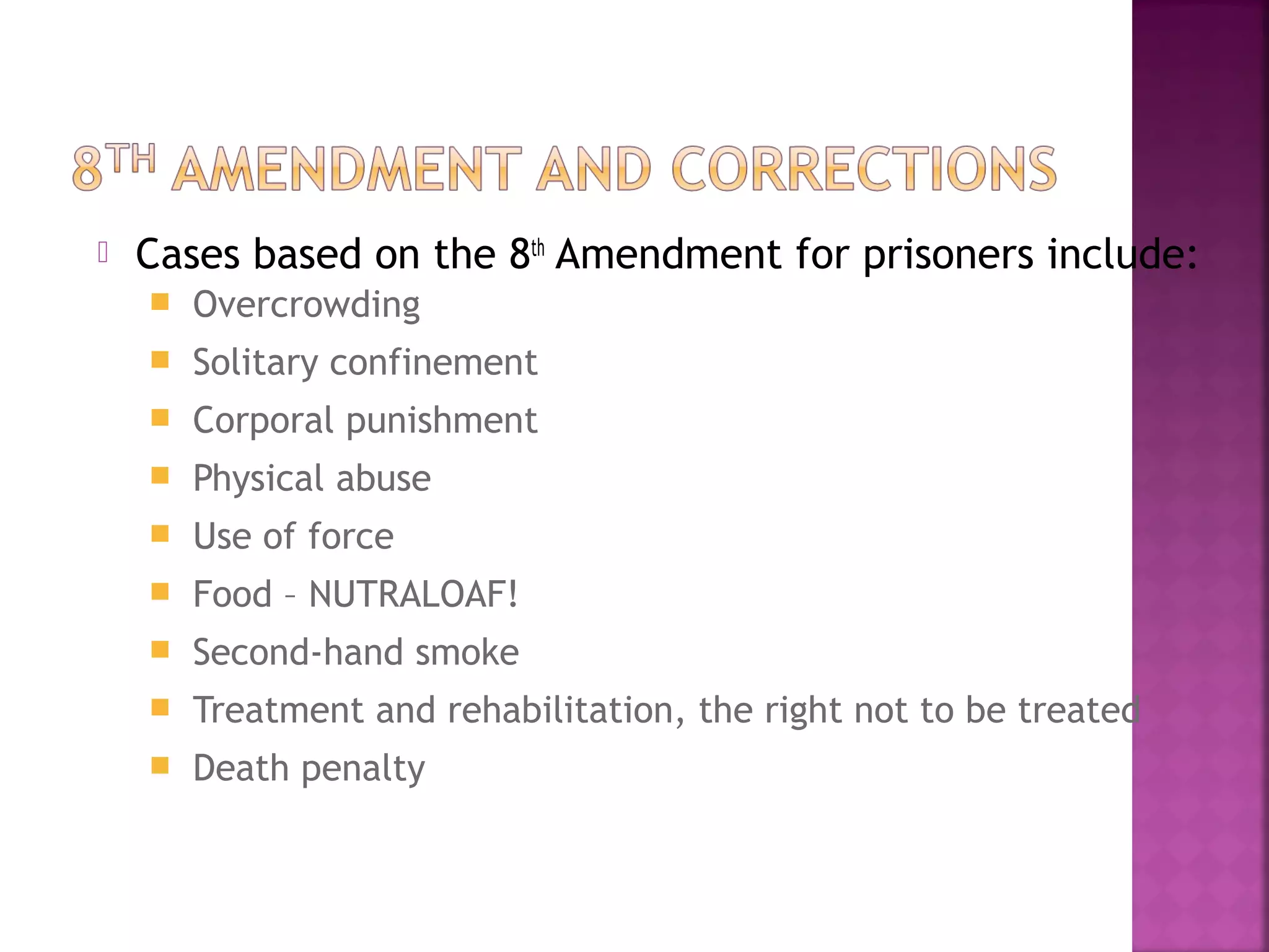 Eighth Amendment: Bail, Fines, and Punishment | PPT