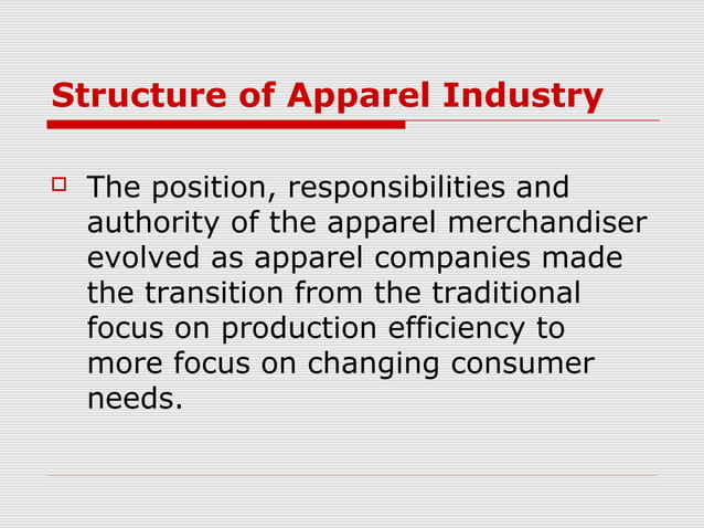structure of Apparel Industry | PPT
