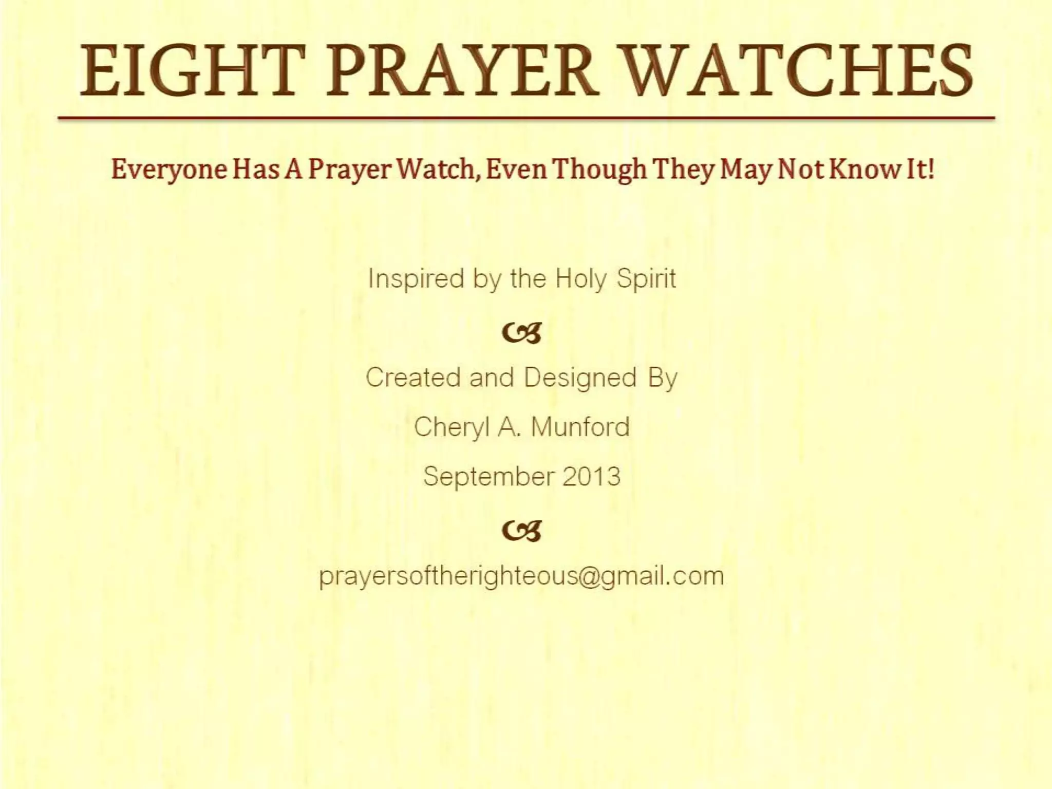 Eight Prayer Watches | PPSX