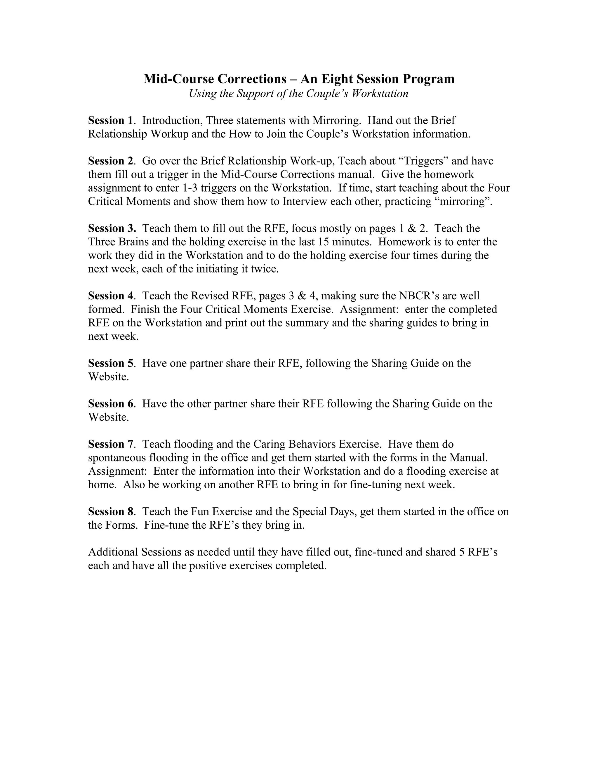 Eight Session Outline | DOC