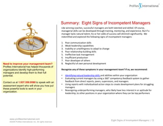 Eight Signs of Incompetent Managers | PDF