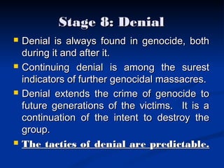 Eight Stages of Genocide | PPT
