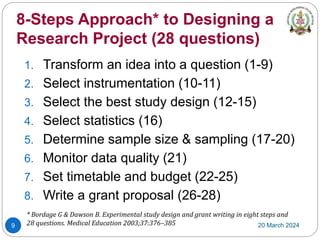Eight Steps Approach to Design Research Protocol | PPTX