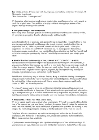 Eight tips for more effective email communication | DOCX