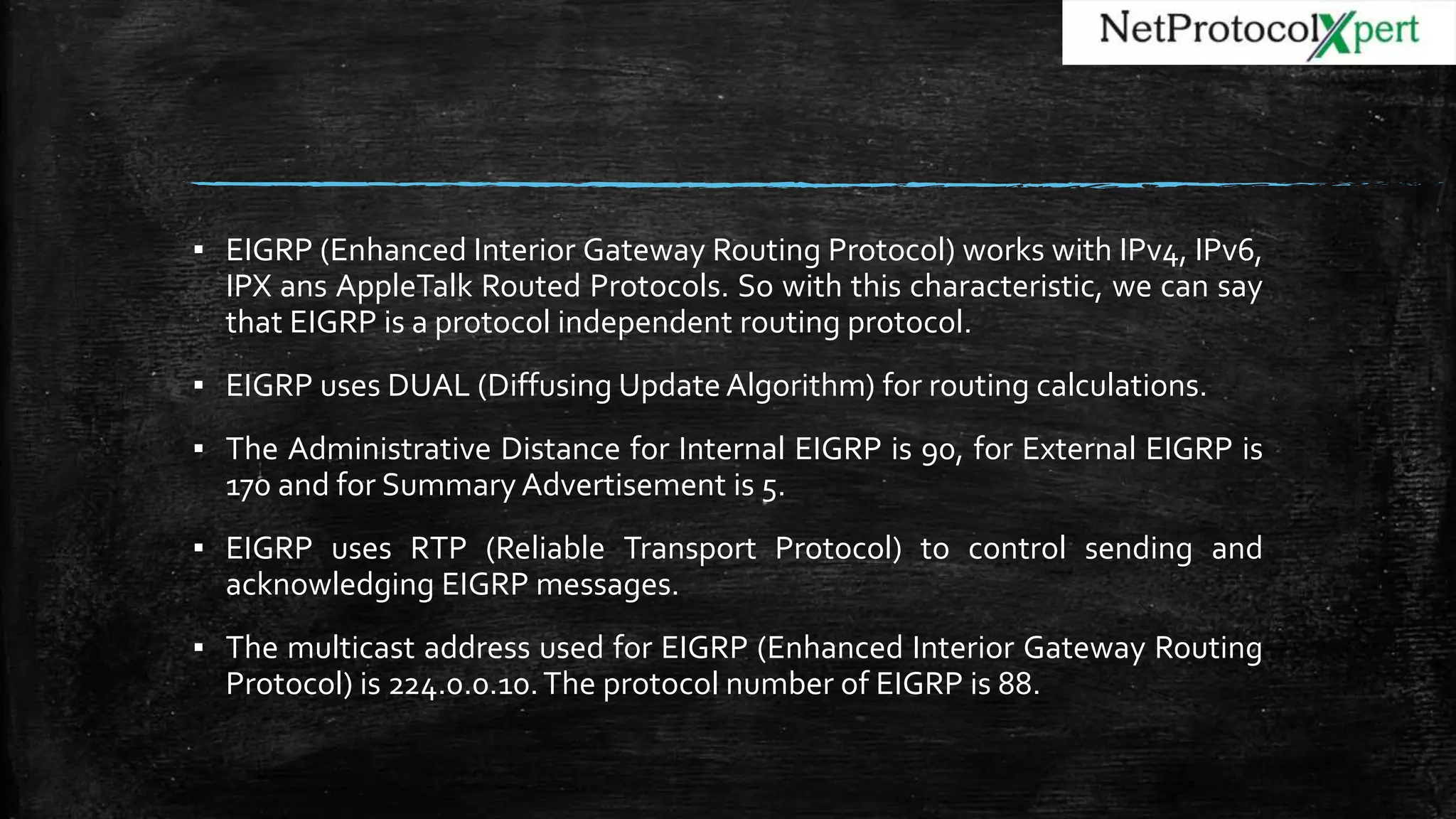EIGRP (Enhanced Interior Gateway Routing Protocol) | PPTX