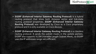 EIGRP (Enhanced Interior Gateway Routing Protocol) | PPTX