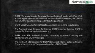 EIGRP (Enhanced Interior Gateway Routing Protocol) | PPTX