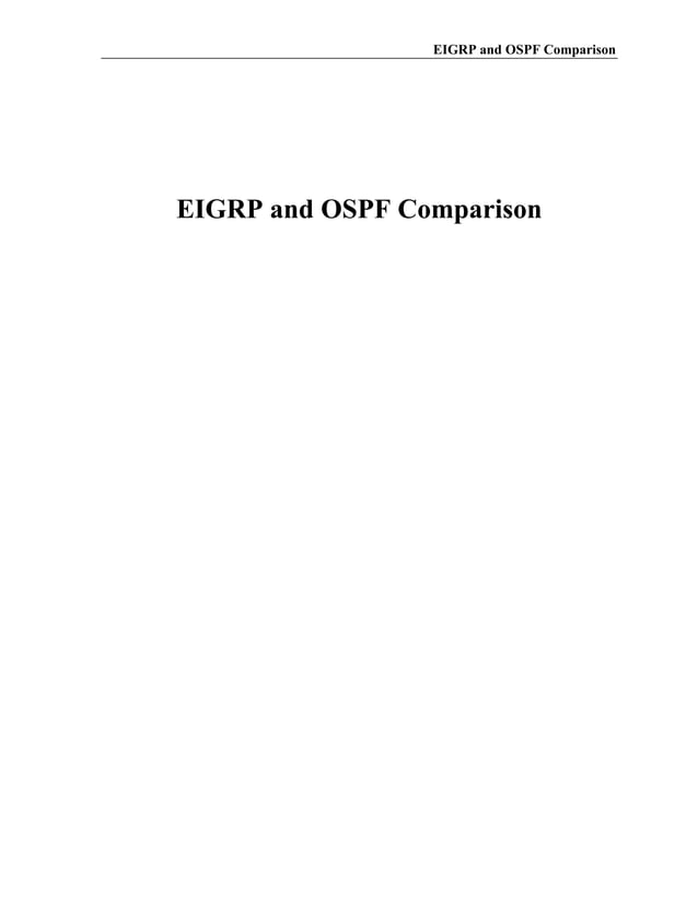 Eigrp and ospf comparison | DOCX