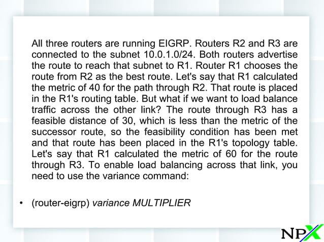 EIGRP Authentication & Load Balancing | PPT