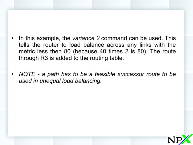 EIGRP Authentication & Load Balancing | PPT EIGRP Authentication & Load Balancing | PPT