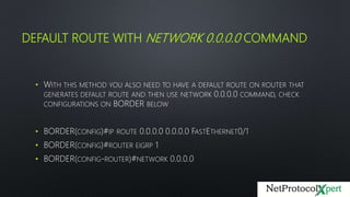 EIGRP Default Route | PPTX | Computer Networking | Computing
