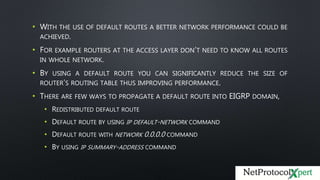 EIGRP Default Route | PPTX | Computer Networking | Computing