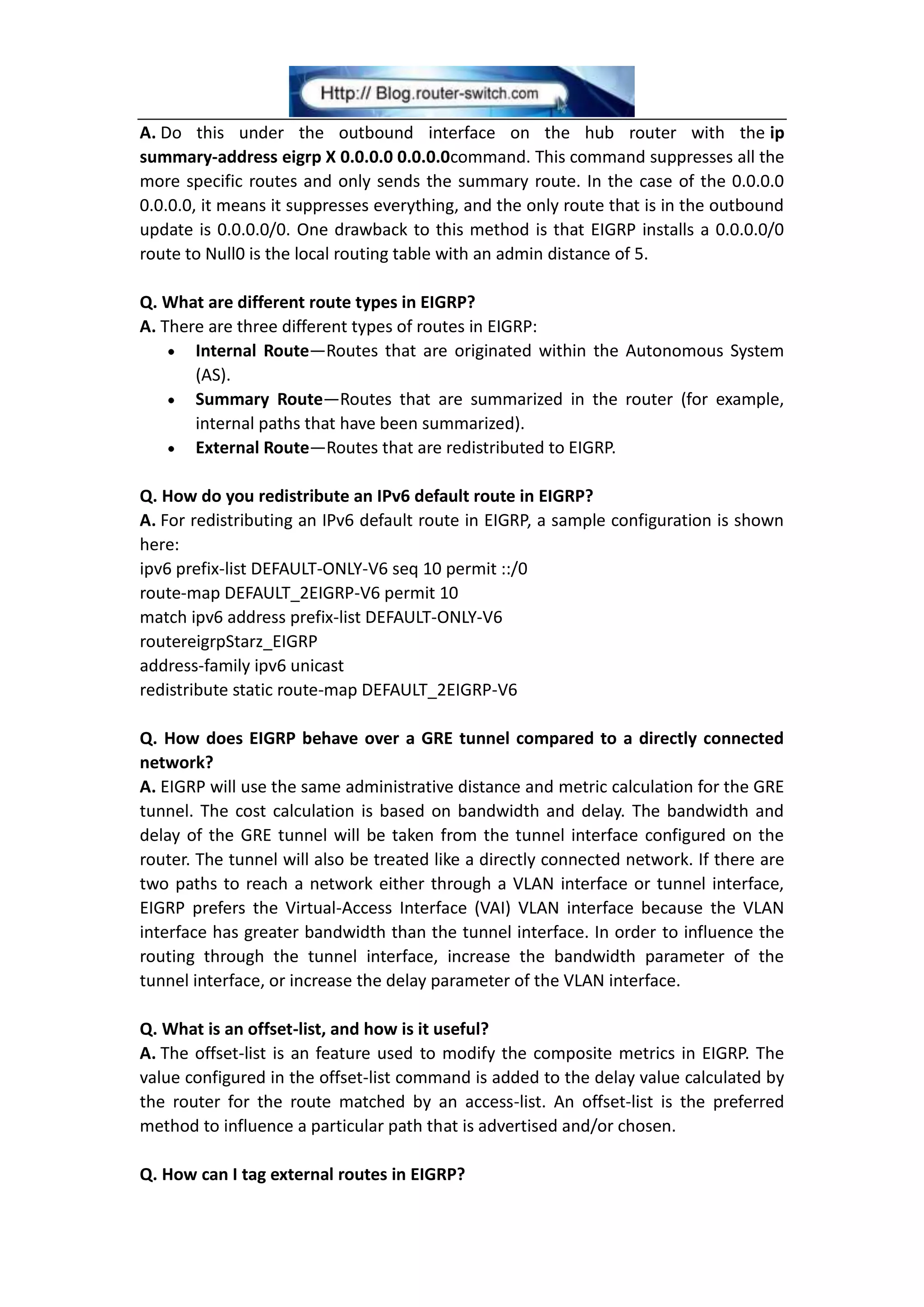 Eigrp frequently asked questions | DOCX