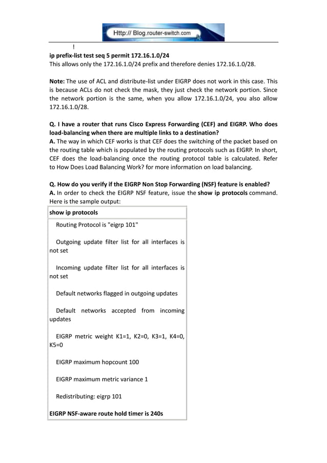 Eigrp frequently asked questions | PDF