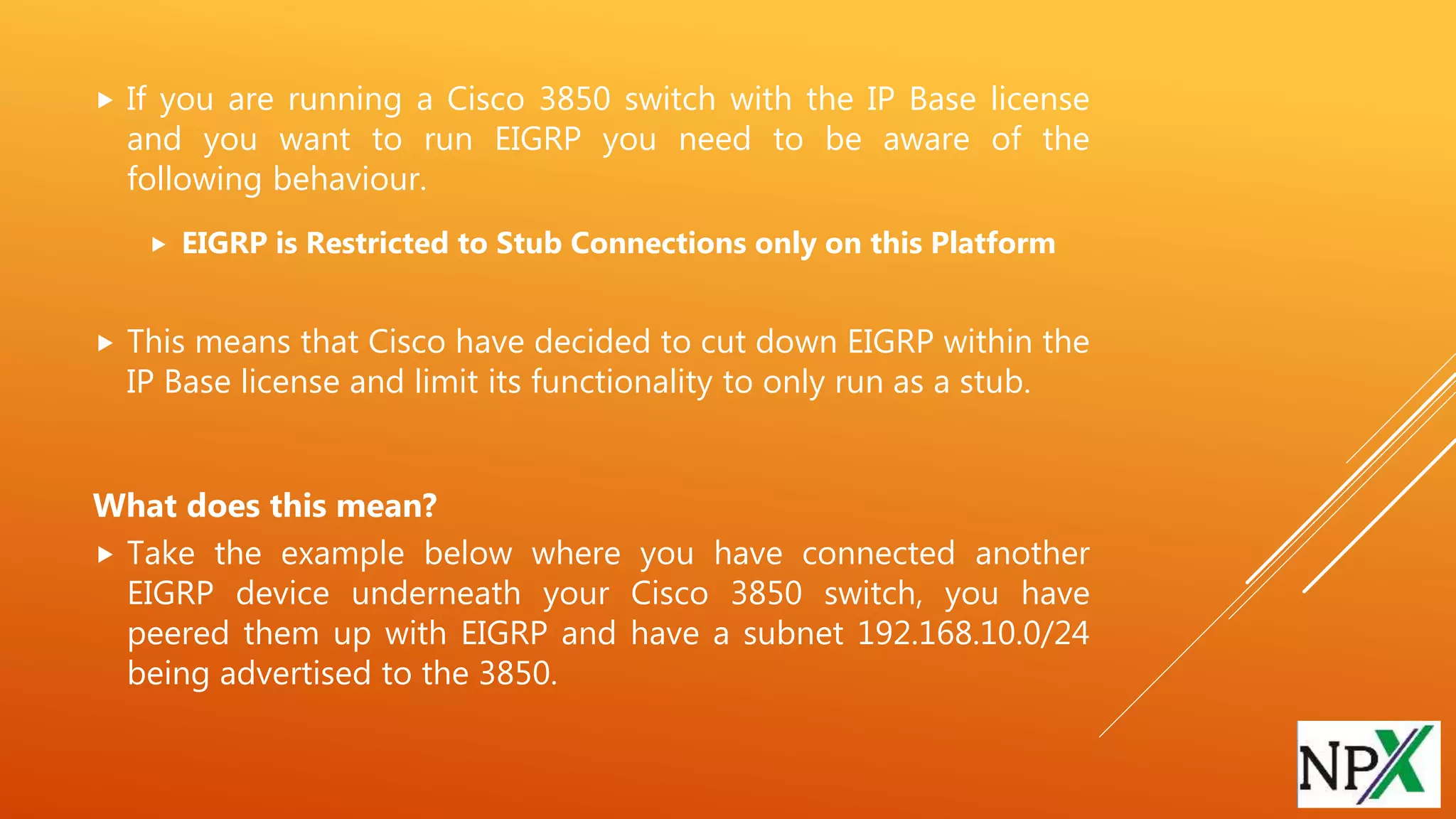 Eigrp Is Restricted To Stub Connections Pptx Computer Networking