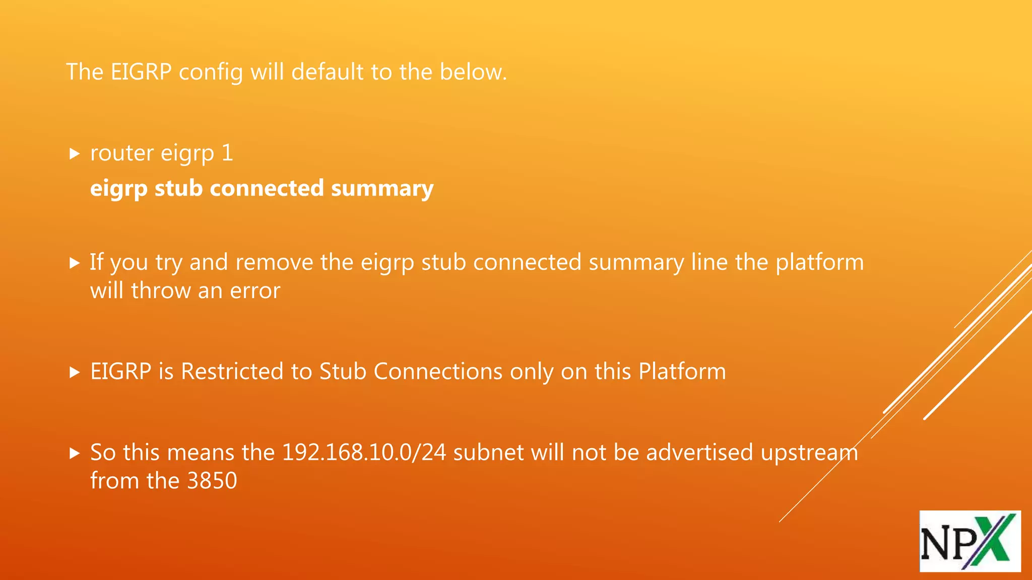 Eigrp Is Restricted To Stub Connections Pptx Computer Networking