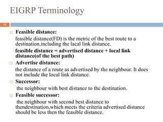Enhanced Interior Gateway Routing Protocol (EIGRP) || NETWORK PROTOCOL | PPT