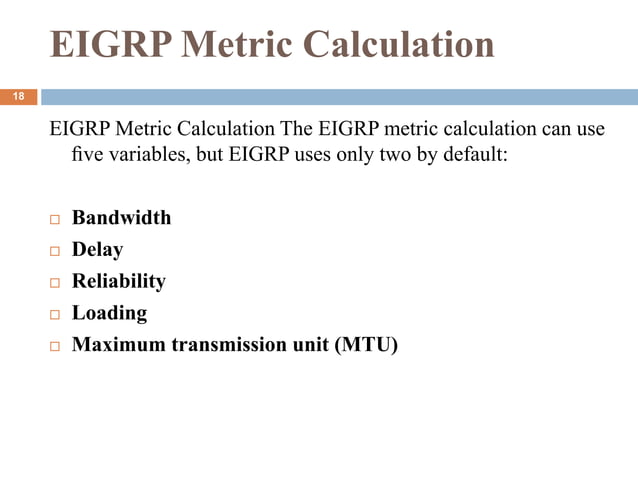 Enhanced Interior Gateway Routing Protocol Eigrp Network Protocol Ppt
