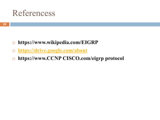 Enhanced Interior Gateway Routing Protocol (EIGRP) || NETWORK PROTOCOL | PPT
