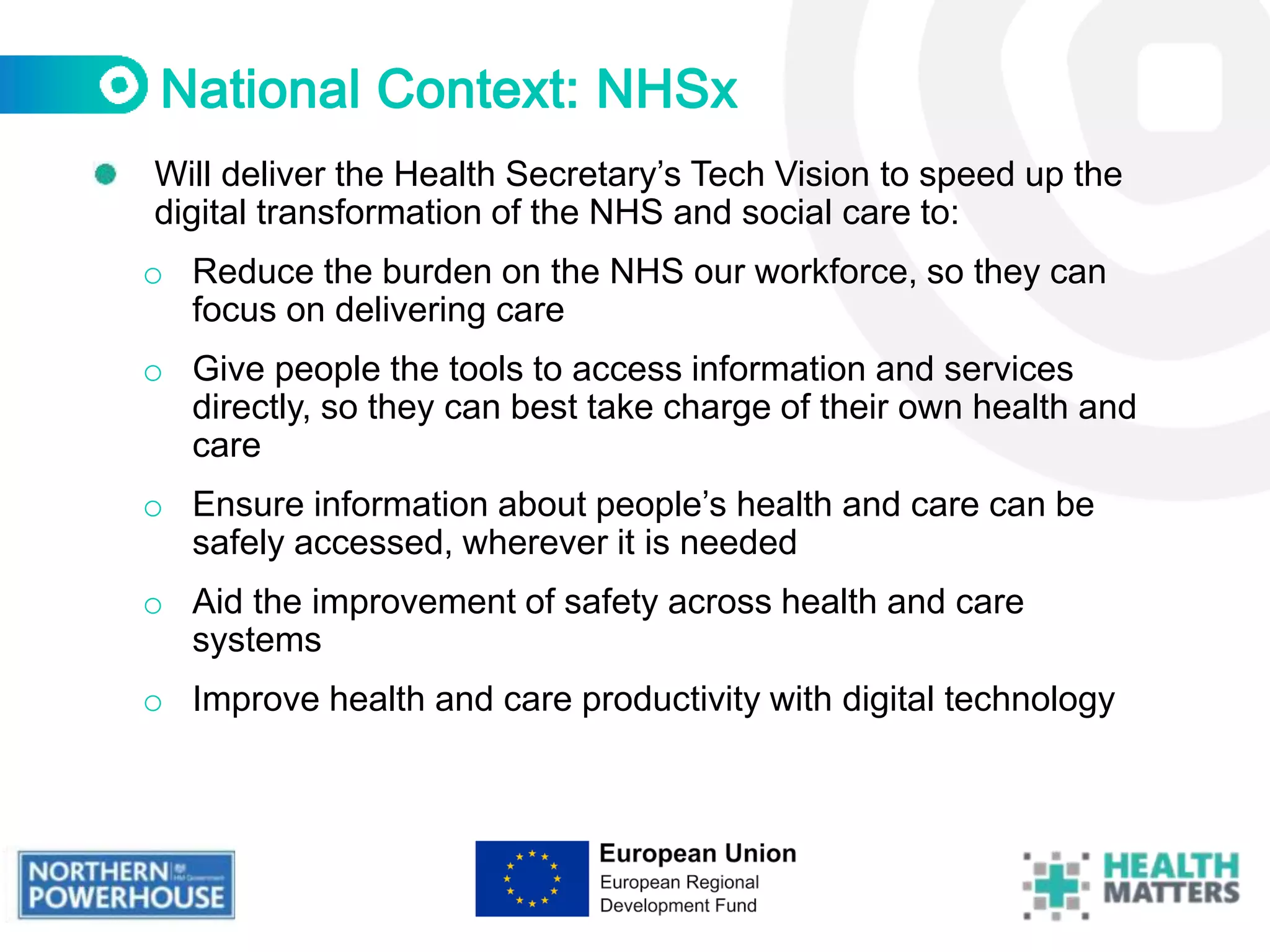 Excel in Health webinar series: The NHS landscape | PPT
