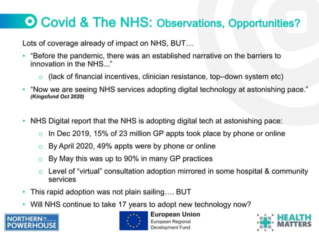 Excel in Health webinar series: The NHS landscape | PPT