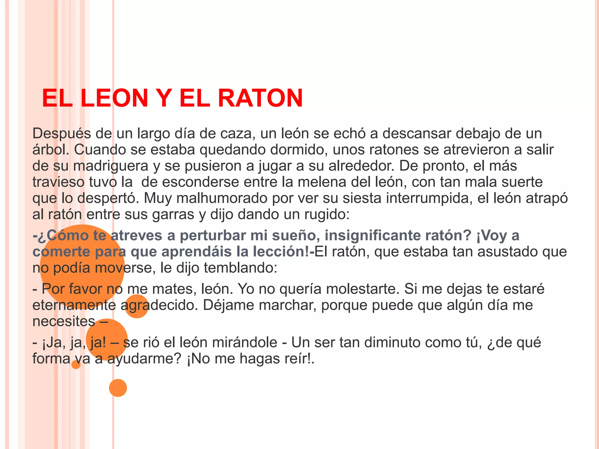 Ei leon y el raton | PPTX