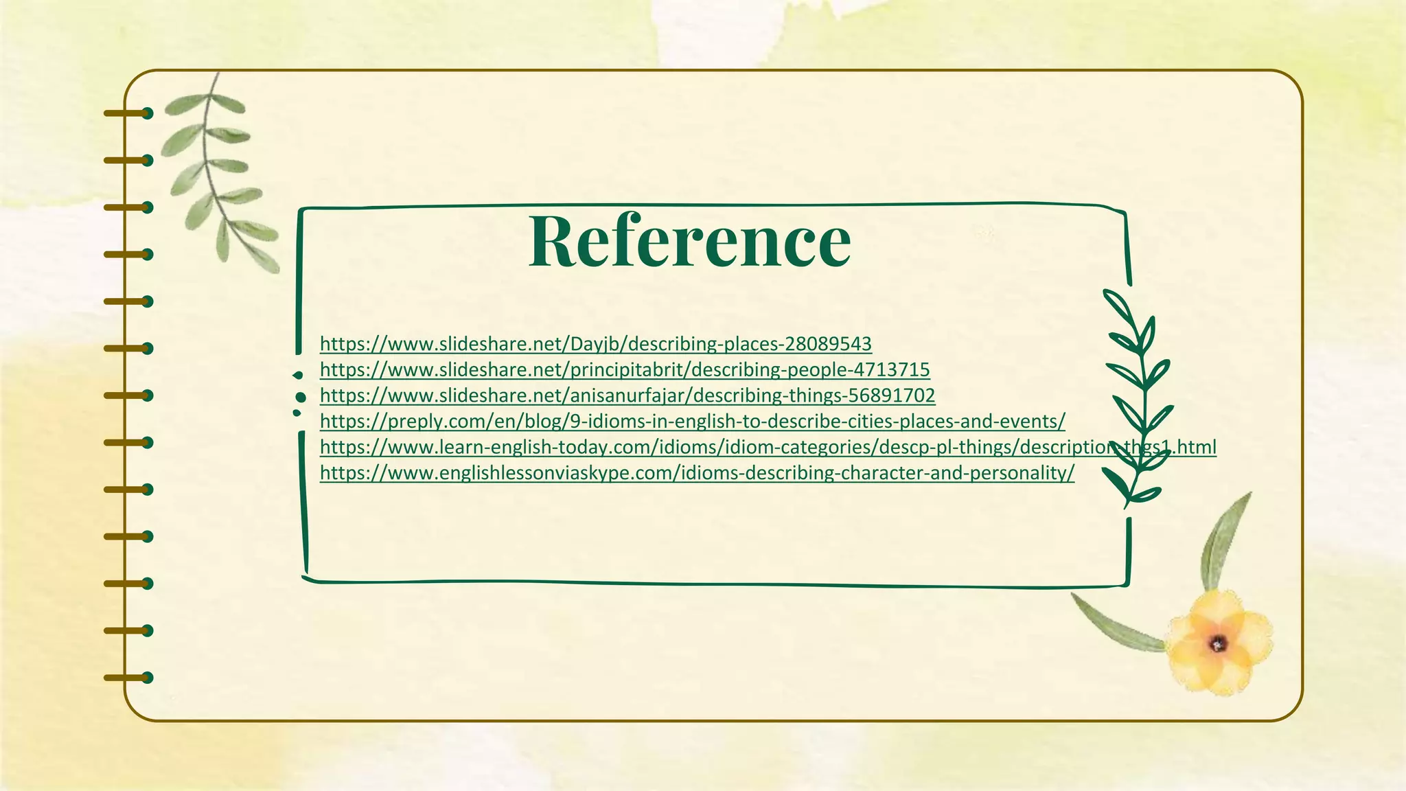 Eii3 DESCRIBING PEOPLE, PLACES AND THINGS | PPTX