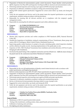 E&I inspector cv | DOC