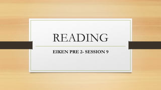 LESSON FOR EIKEN GRADE PRE 2 EXAM IN JAPAN | PPTX