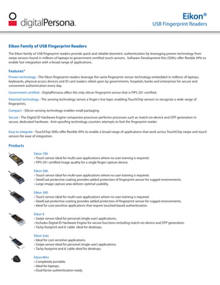 Eikon USB Fingerprint Readers | PDF