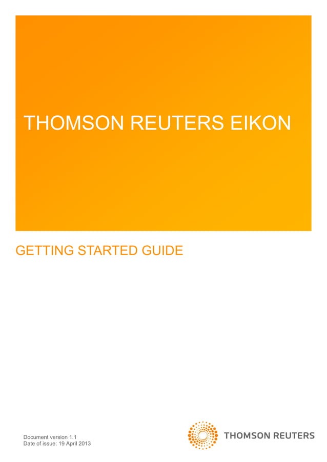 Eikon3 getting startedguide_v1.1 | PDF | Operating Systems | Computer ...