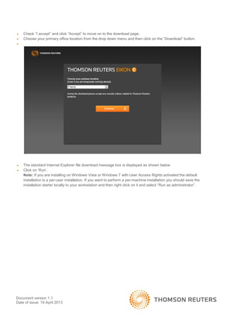 Eikon3 getting startedguide_v1.1 | PDF | Operating Systems | Computer ...