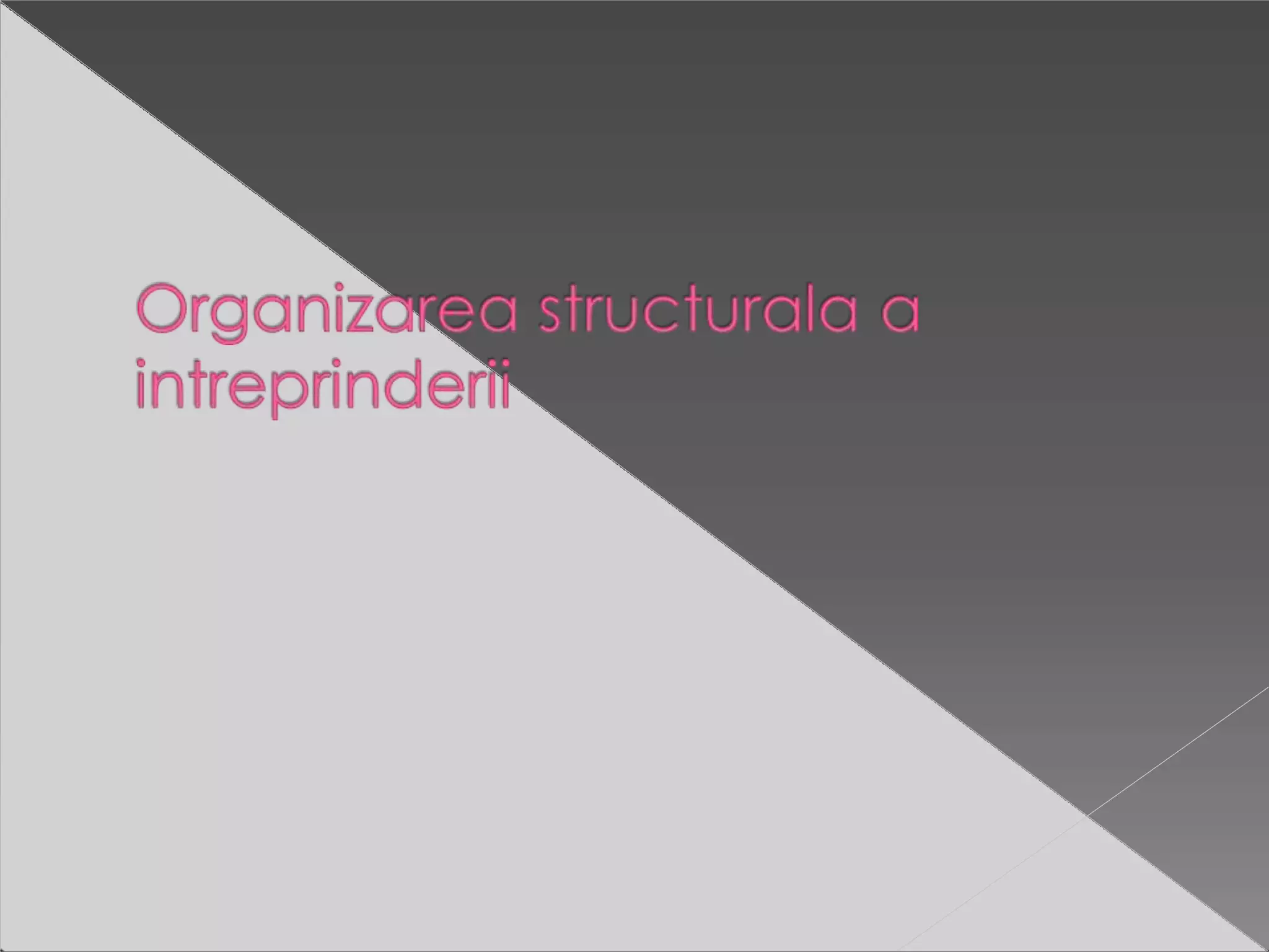 Organizarea structurala a intreprinderii | PPTX