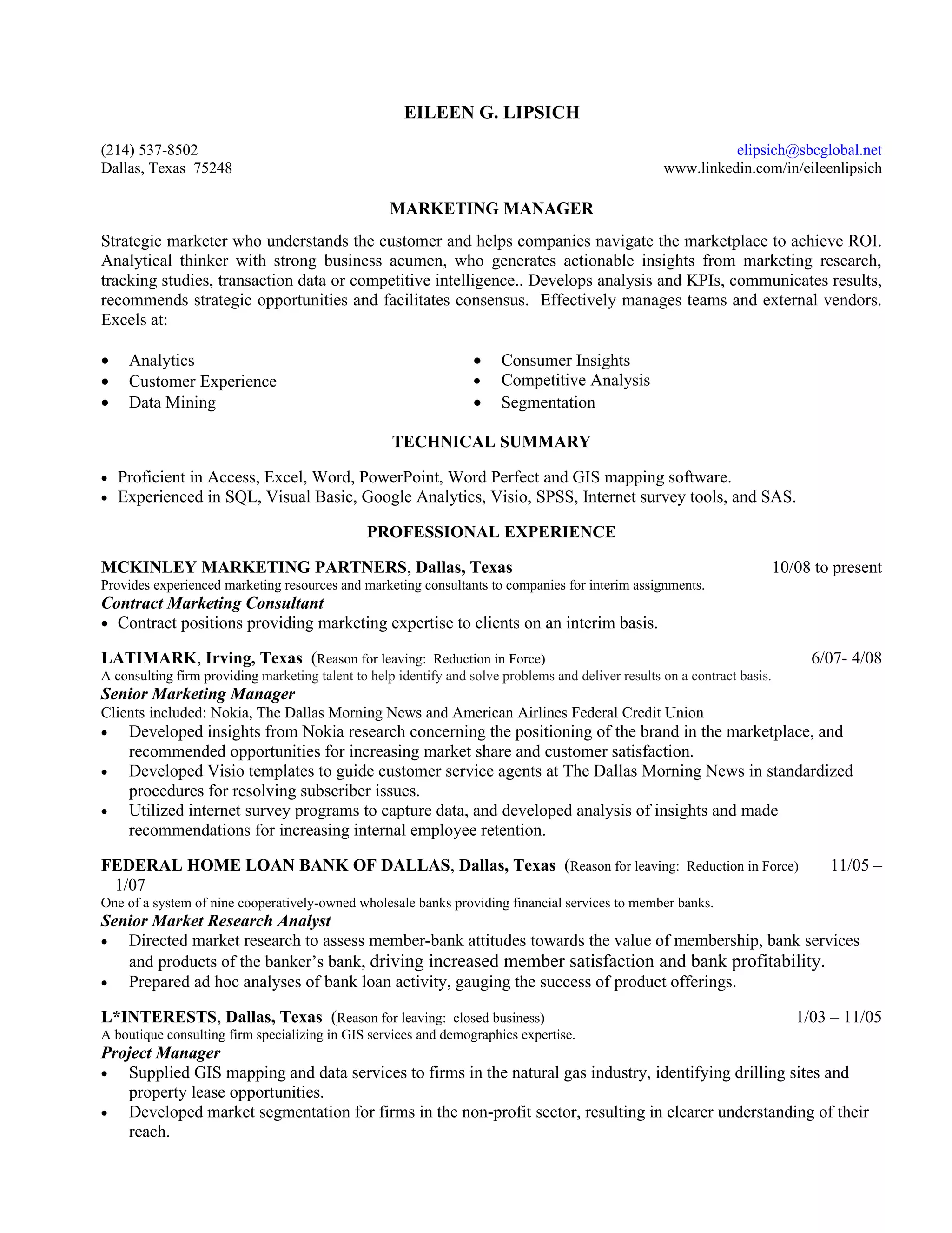 Eileen Lipsich Resume Slide Share | PDF