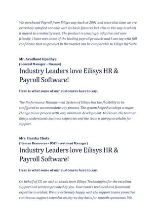 Experience Flexible, Efficient and Accurate Payroll Software | PDF
