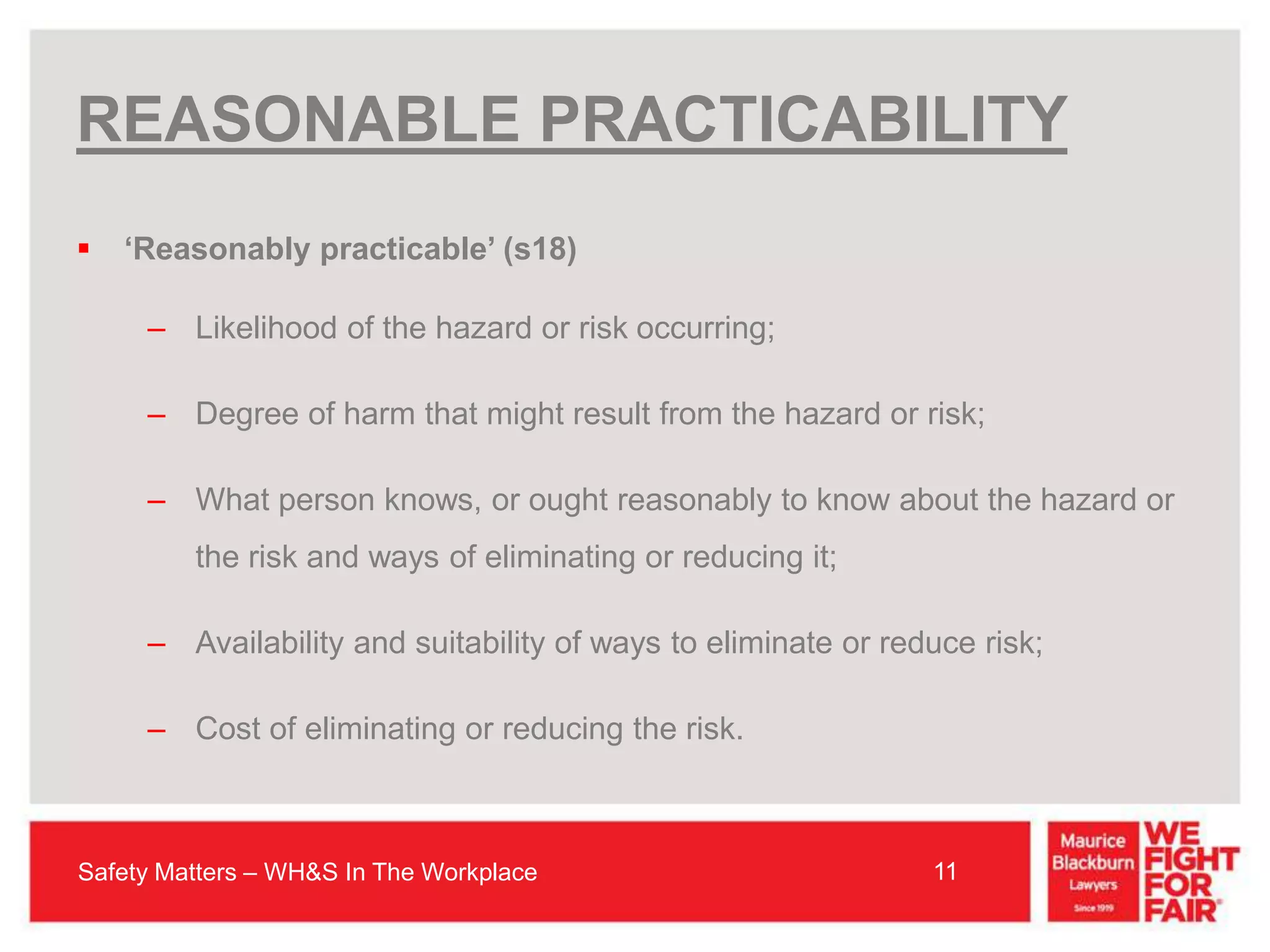 Safety Matters - OH&S in the Workplace | PPTX